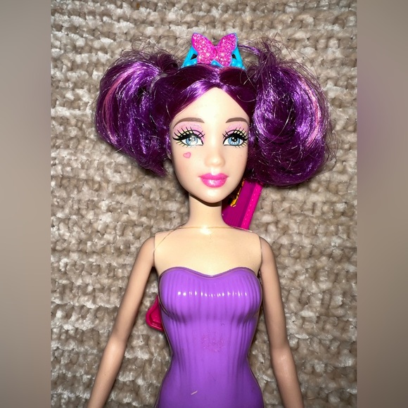 Toys | Sparkle Lights Fairy Barbie Doll Toy Mattel Purple Hair Pigtails ...